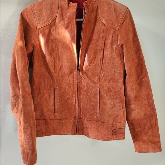 Ruff Hewn | Jackets & Coats | Great For Spring Orange Suede Jacket ...